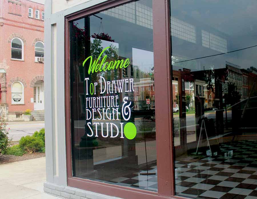 Vinyl lettering Sticker on windows and glass Dubai